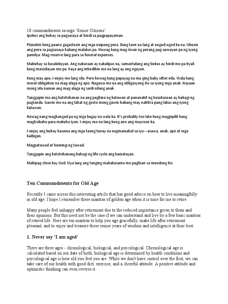 10 Commandments Sa Mga | PDF