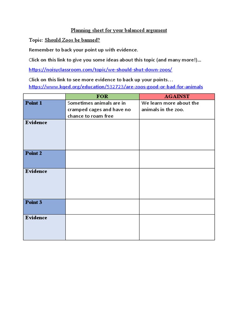 Balanced-Argument Template For SEN | PDF