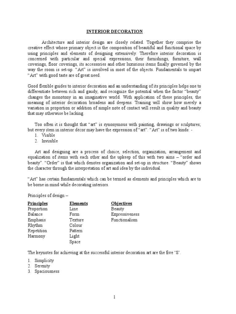 The Principles of Interior Decoration: Achieving Beauty, Functionality ...