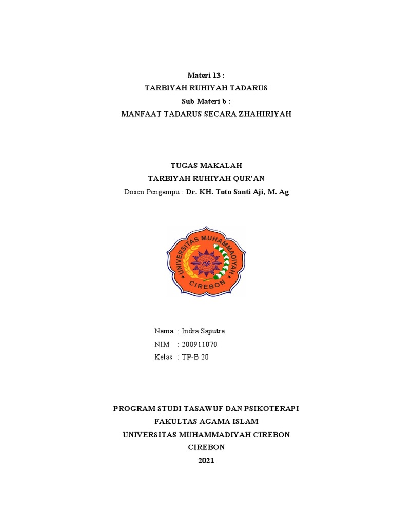 Manfaat Tadarus Al-Qur'an Secara Zahiriyah | PDF