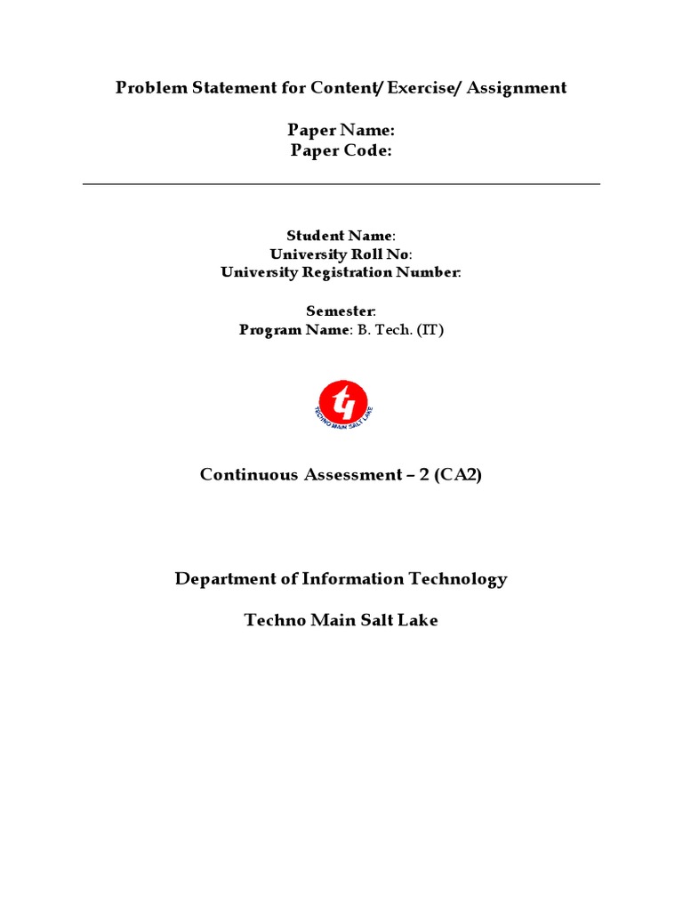 CA2 Report Template-1 | PDF
