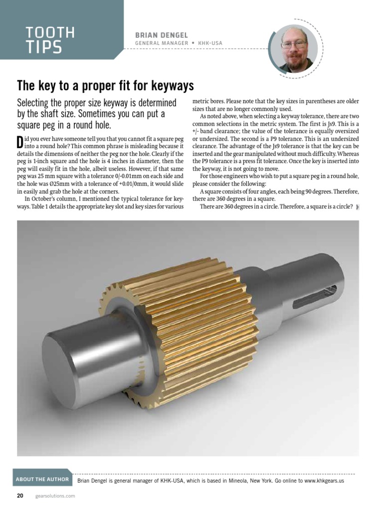 KAMA GEÇME TOLERANSLARI The Key To A Proper Fit For Keyways | PDF ...