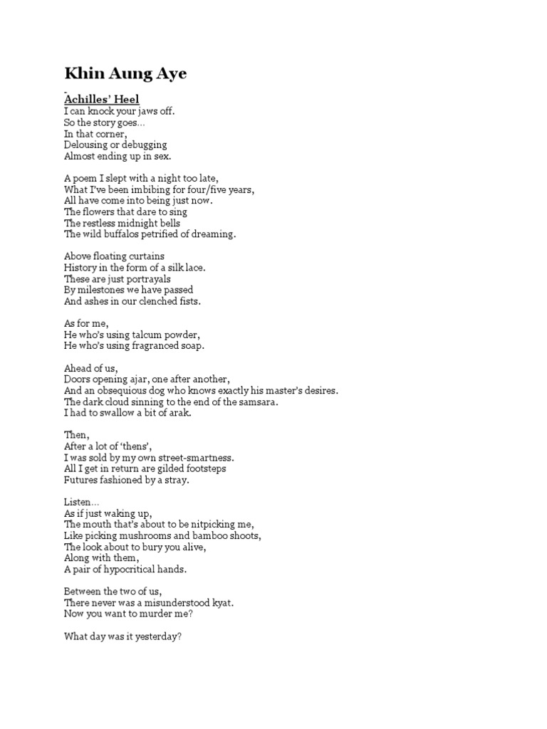 Poems by Khin Aung Aye and Pandora | PDF