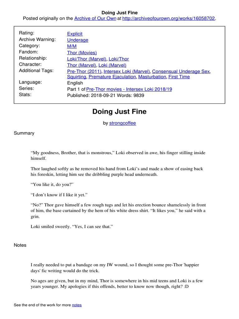 Doing Just Fine | PDF | Loki | Hand