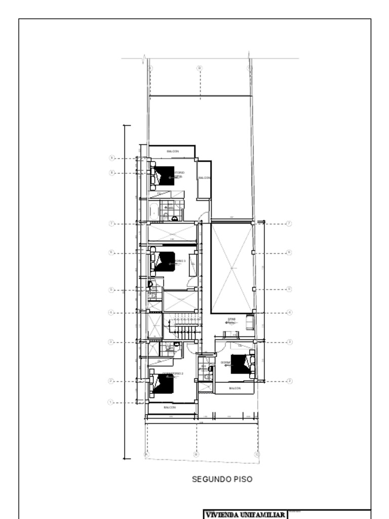 Planos Segundo Piso Vivienda Unifamiliar | PDF