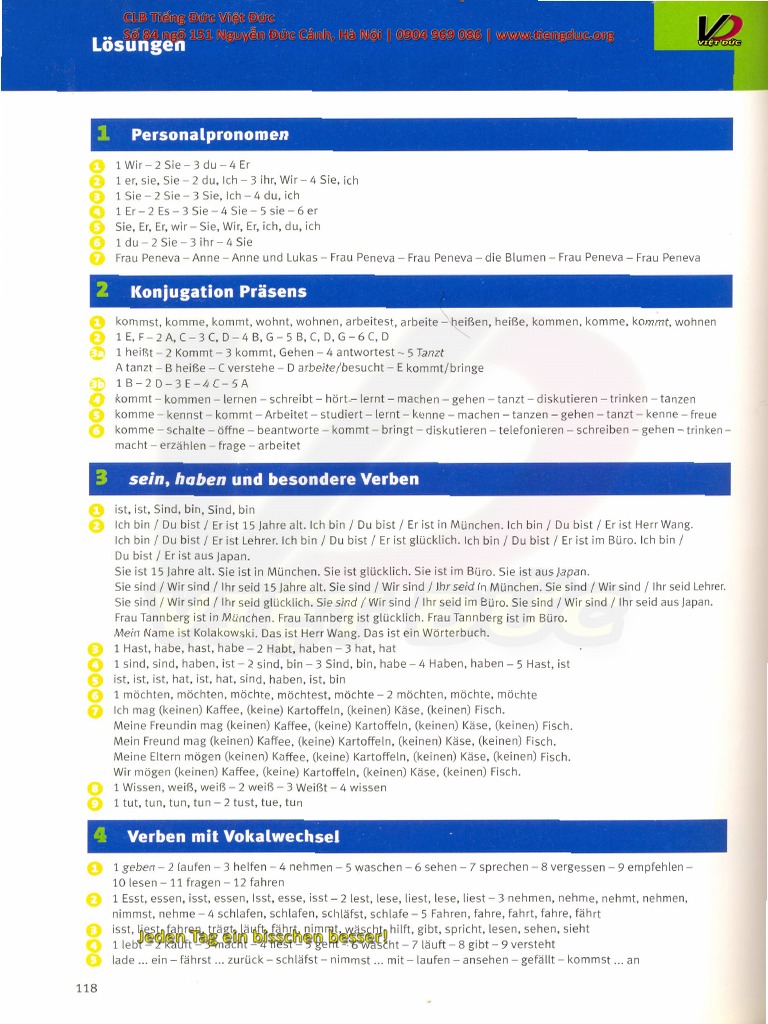 Lextra Grammatik A1-A2 Lösungen | PDF