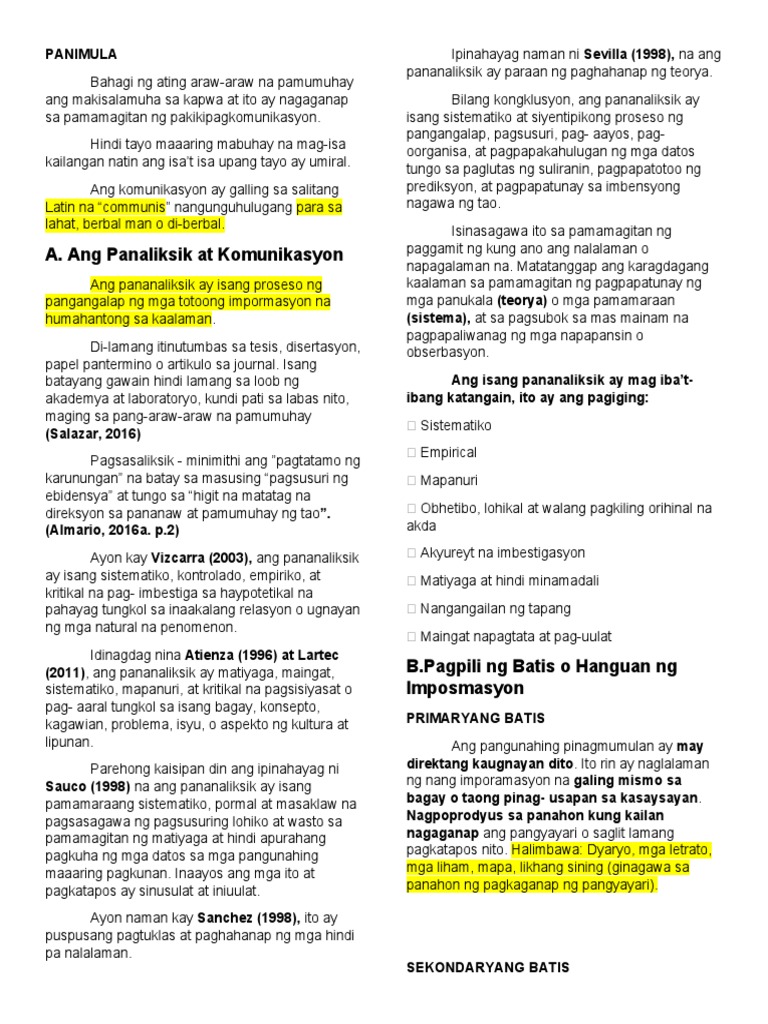 Kom Kom Reviewer With Examples | PDF