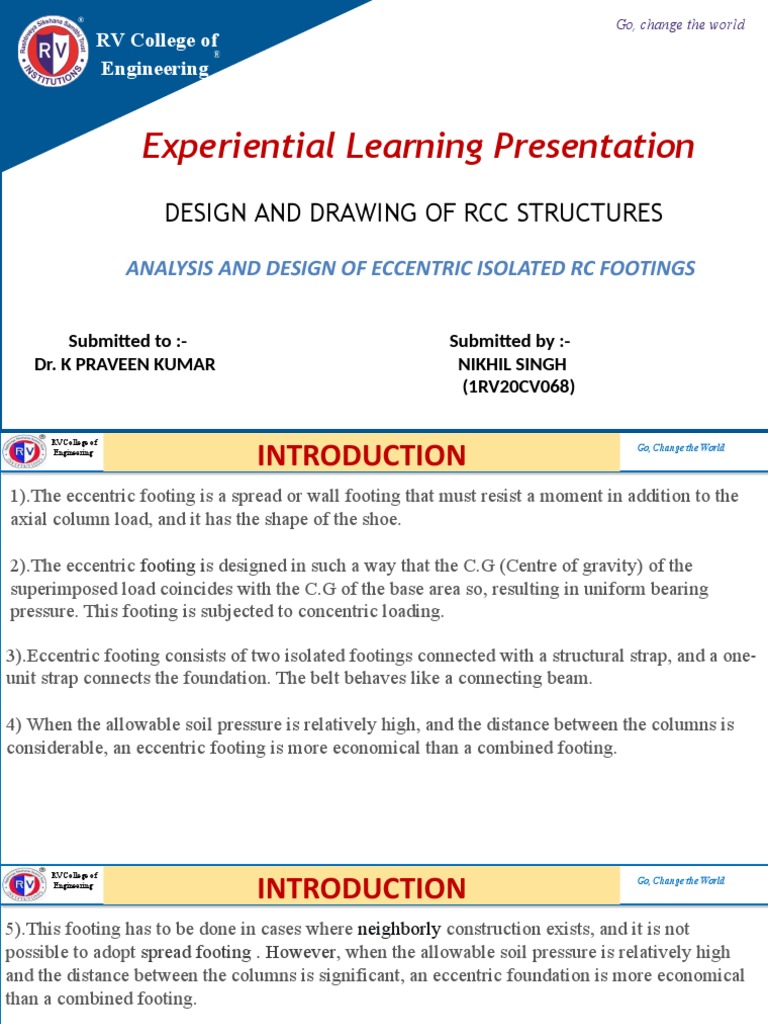 Analysis and Design of Eccentric Isolated Reinforced Concrete Footings Using STAAD Pro | PDF ...