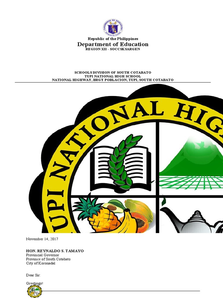 Letter For Work Immersion | PDF