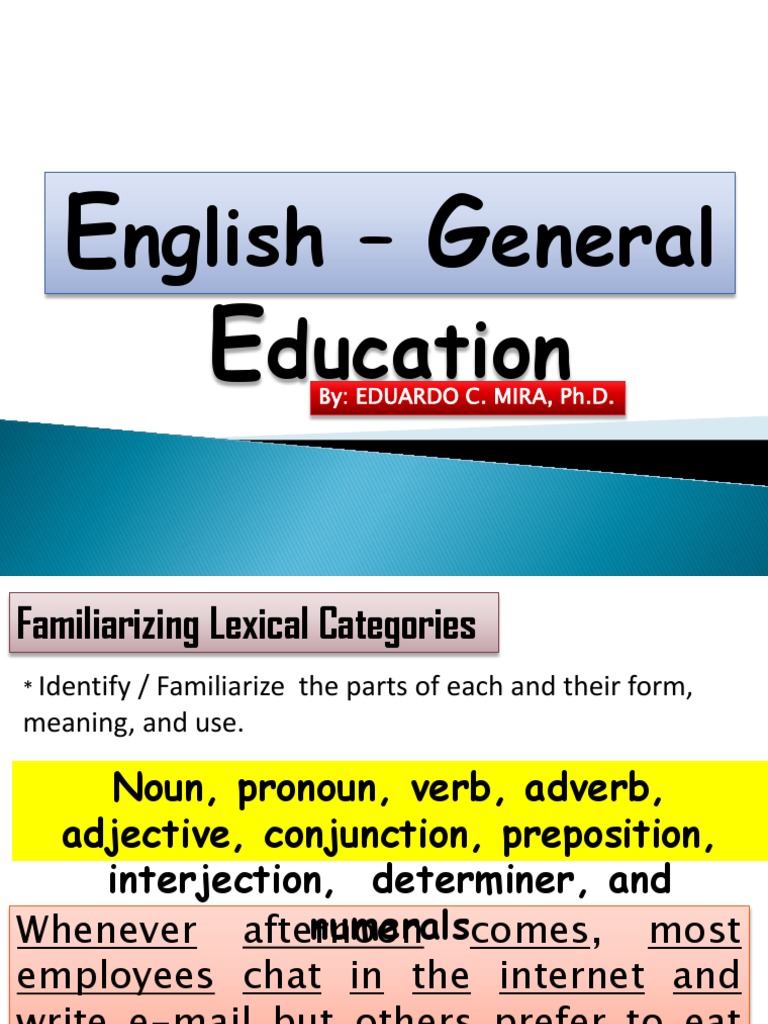 Gen-Ed English | PDF | Verb | Adverb