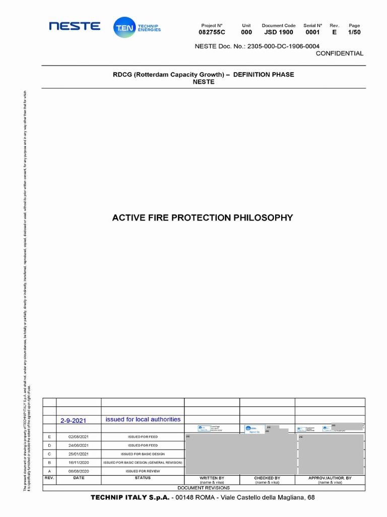 Active Fire Protection Philosophy for the Rotterdam Capacity Growth ...