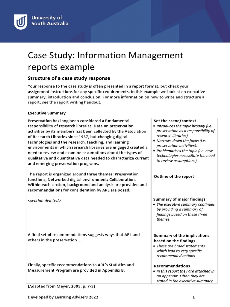 Case Study - Information Management Example - 2022 | Download Free PDF ...