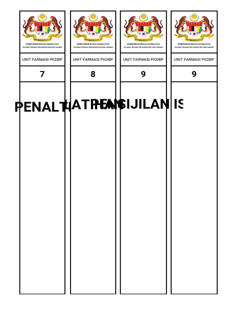 Tulang Fail Kecil Unit Farmasi PKDBP | PDF