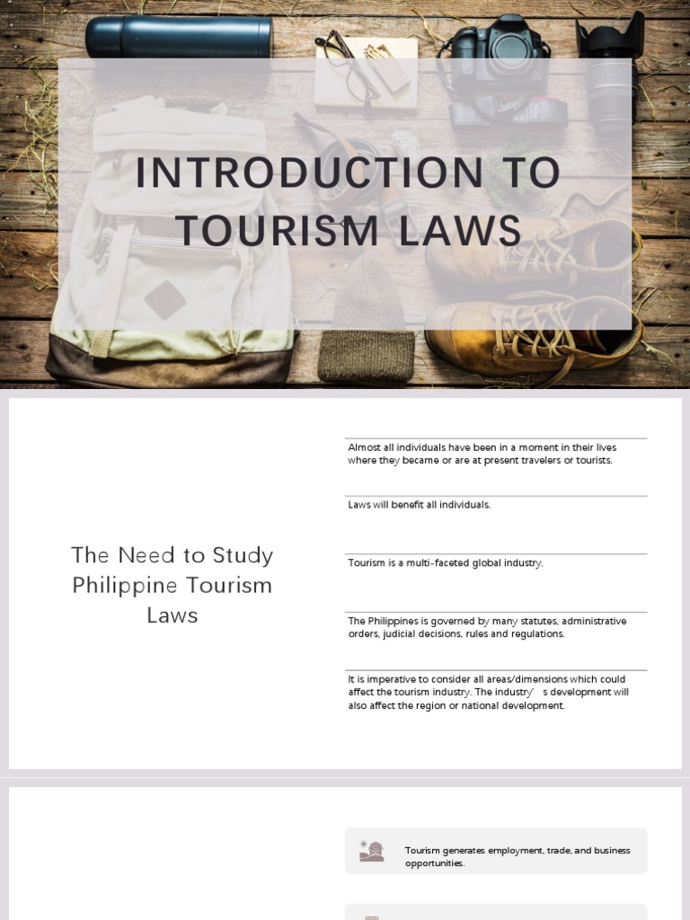 Lesson 1 - Introduction To Tourism Laws | PDF | Tourism | Justice