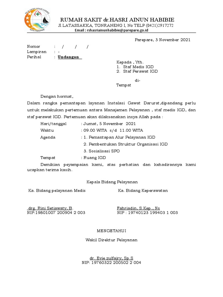 Pertemuan Pemantapan Layanan IGD Rumah Sakit dr. Hasri Ainun Habibie | PDF