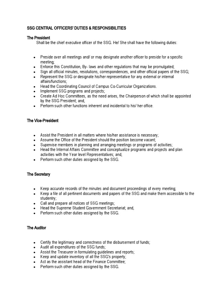 SSG Duties and Responsibilities | PDF | Staff Sergeant | Justice