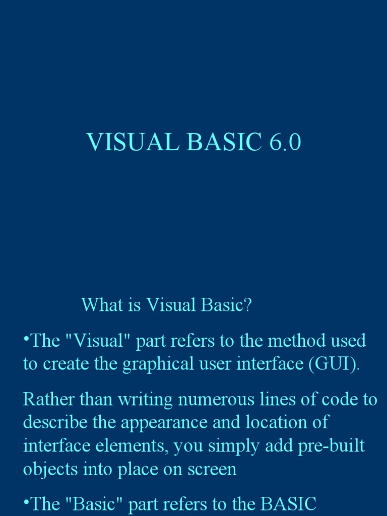 Visual Basic | PDF | Variable (Computer Science) | Data Type