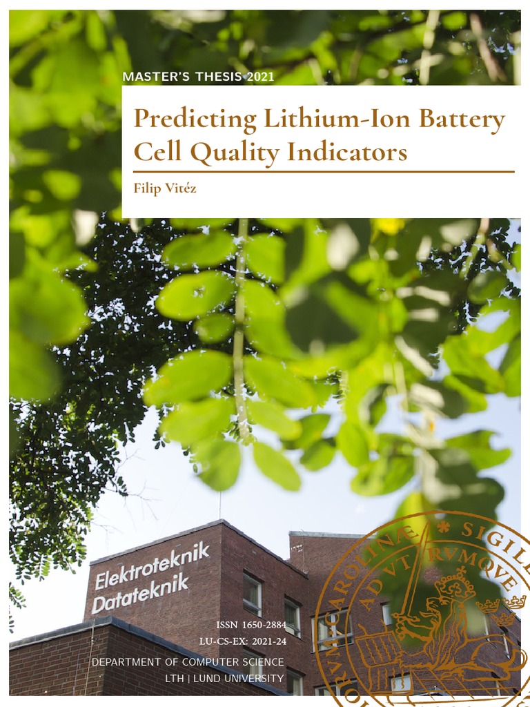 1.predicting Quality Indicators | PDF | Lithium Ion Battery | Machine Learning