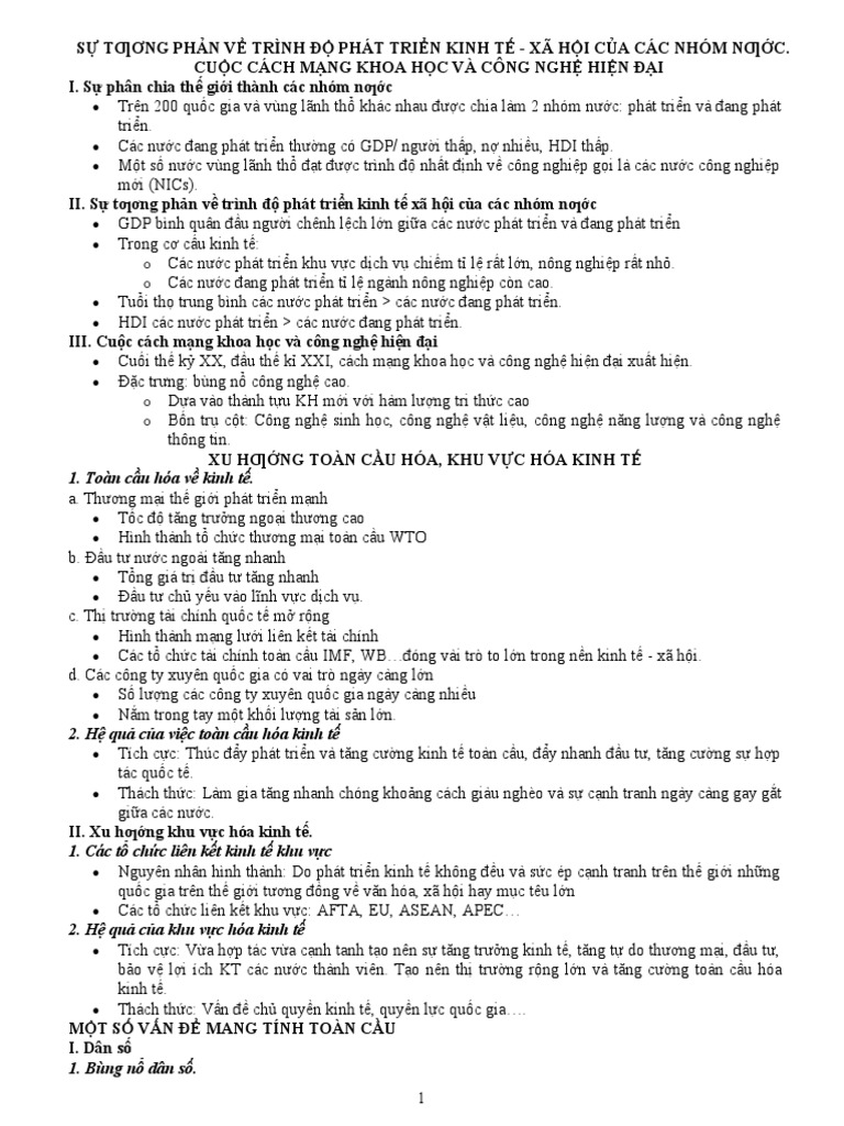 Tong Hop Kien Thuc Dia Li 11 | PDF