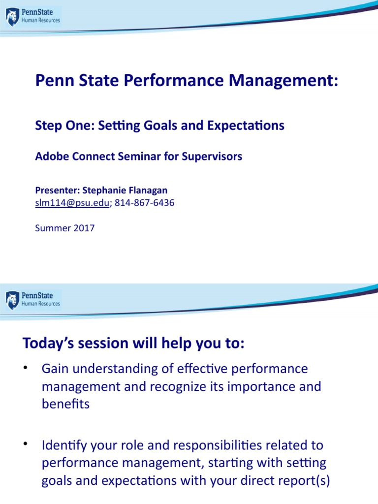 Setting Goals and Expectations For Supervisors | PDF | Goal ...