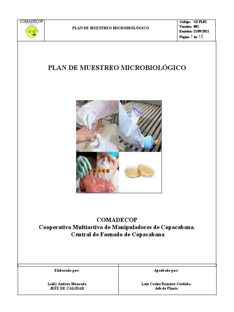 Plan de Muestreo V2 | PDF | Laboratorios | Microorganismo