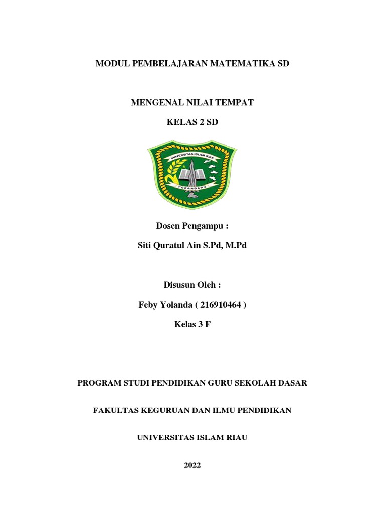 Modul Pembelajaran Matematika SD Feby Yolanda | PDF