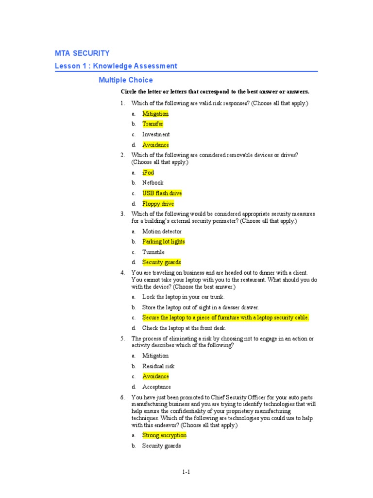 TD2 Lesson 1 | Download Free PDF | Security | Computer Security