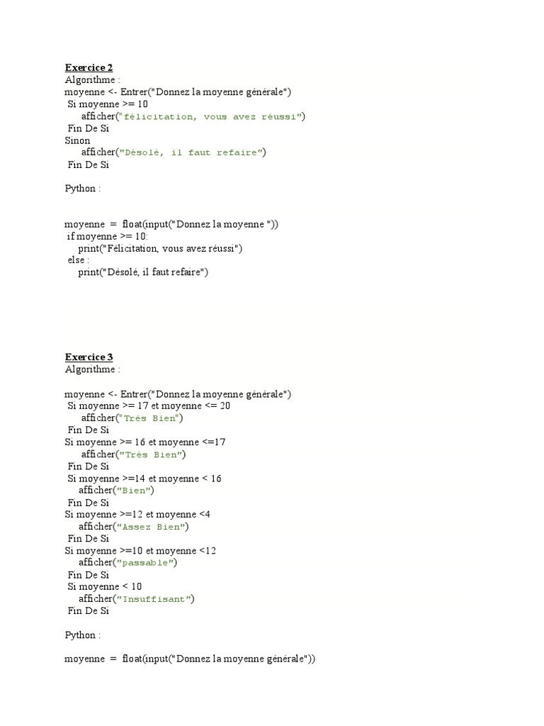 Exercice Pyt | PDF | Ordinateurs