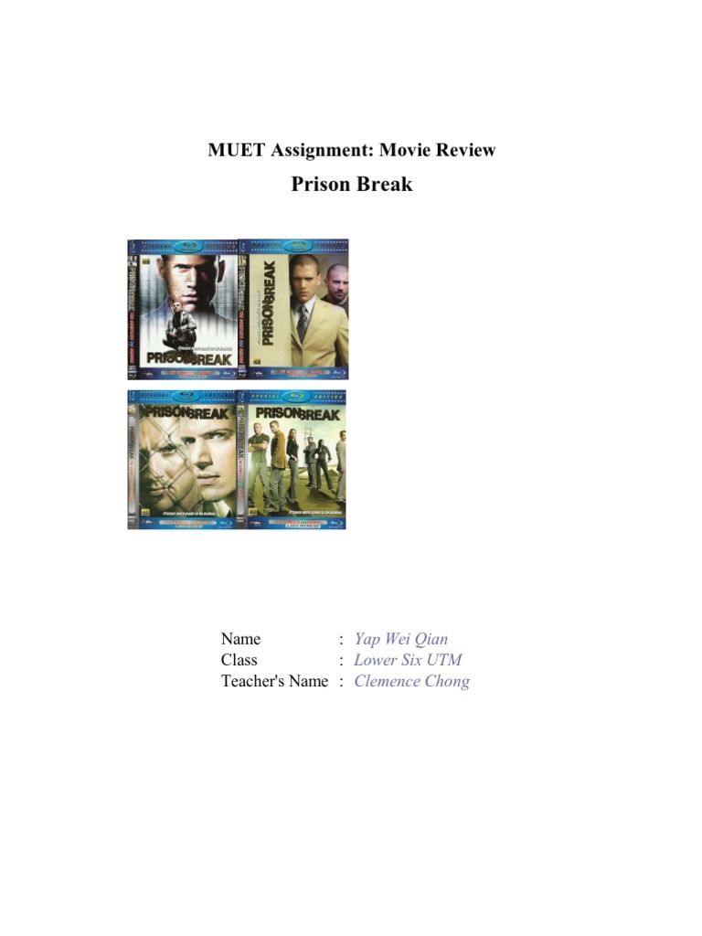 Prison Break | PDF | Fox Network Shows | American Television Series