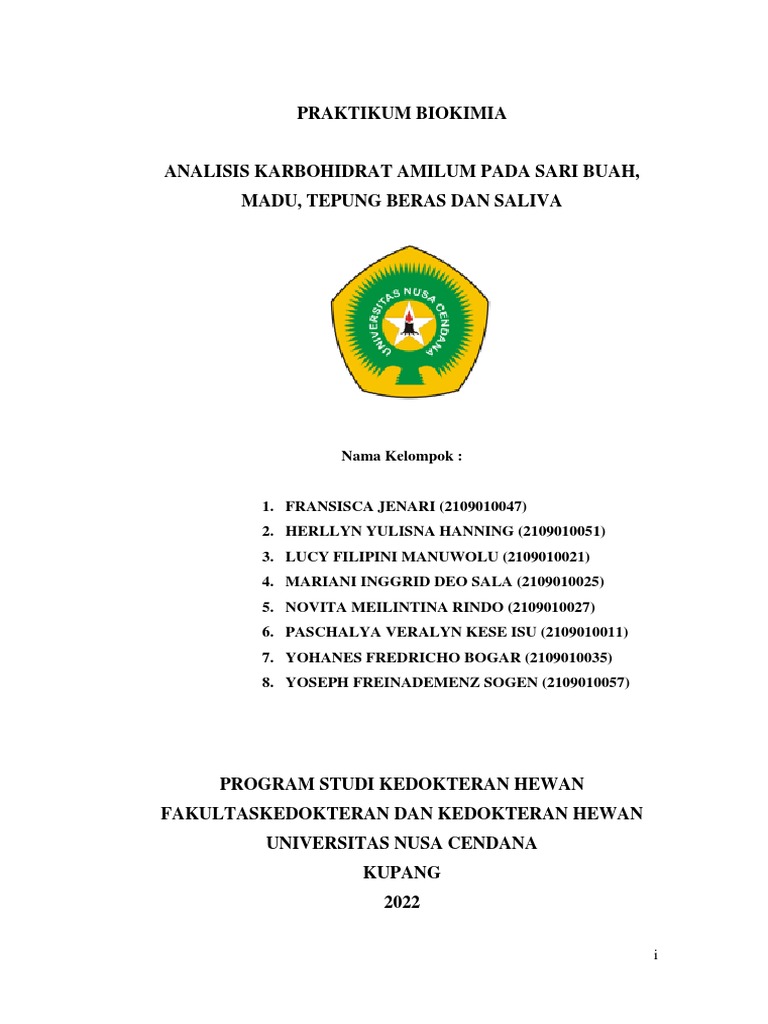 Laporan Praktikum Biokimia Laporan Praktikum Biokimia