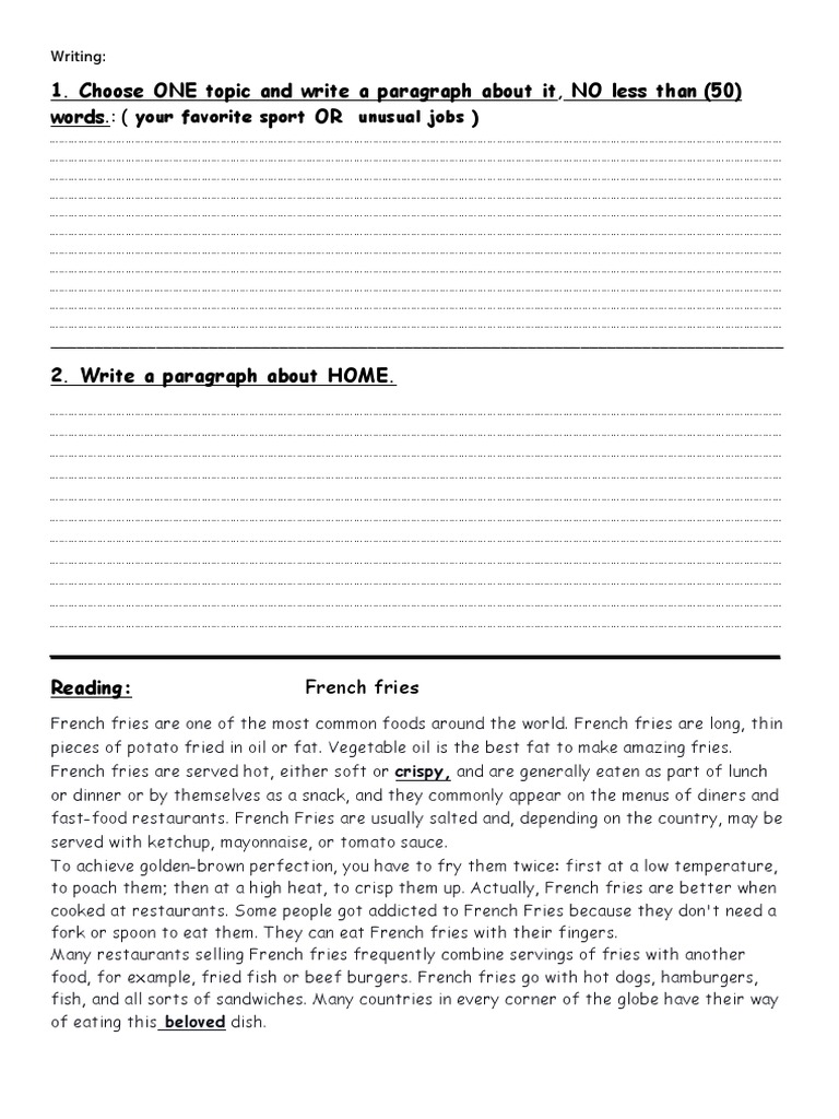 مراجعة mega goal 2.2 | PDF | French Fries | Foods