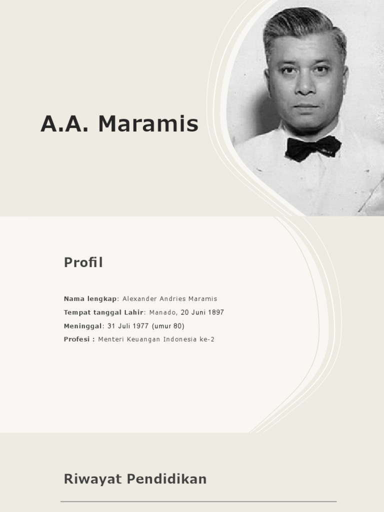 Biografi A.A. Maramis, Menteri Keuangan | PDF | Ilmu Sosial
