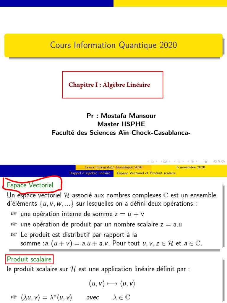 Cours Inf Quantique | PDF | Analyse mathématique | Algèbre générale