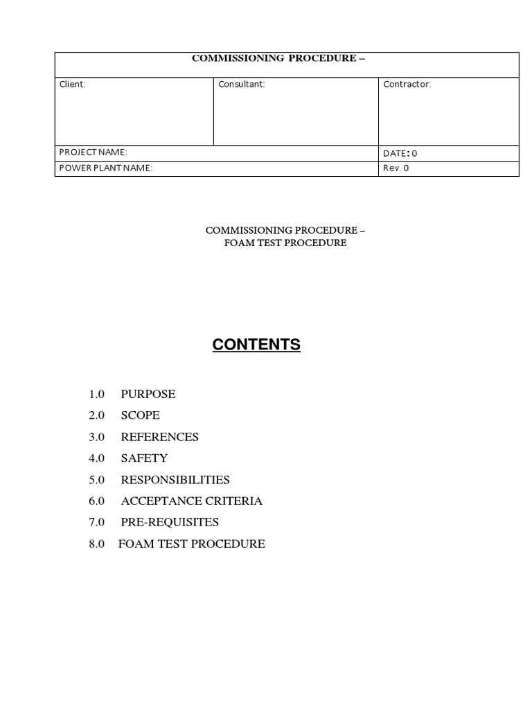 Foam Test Procedure-Rev00 | PDF | Valve | Firefighting