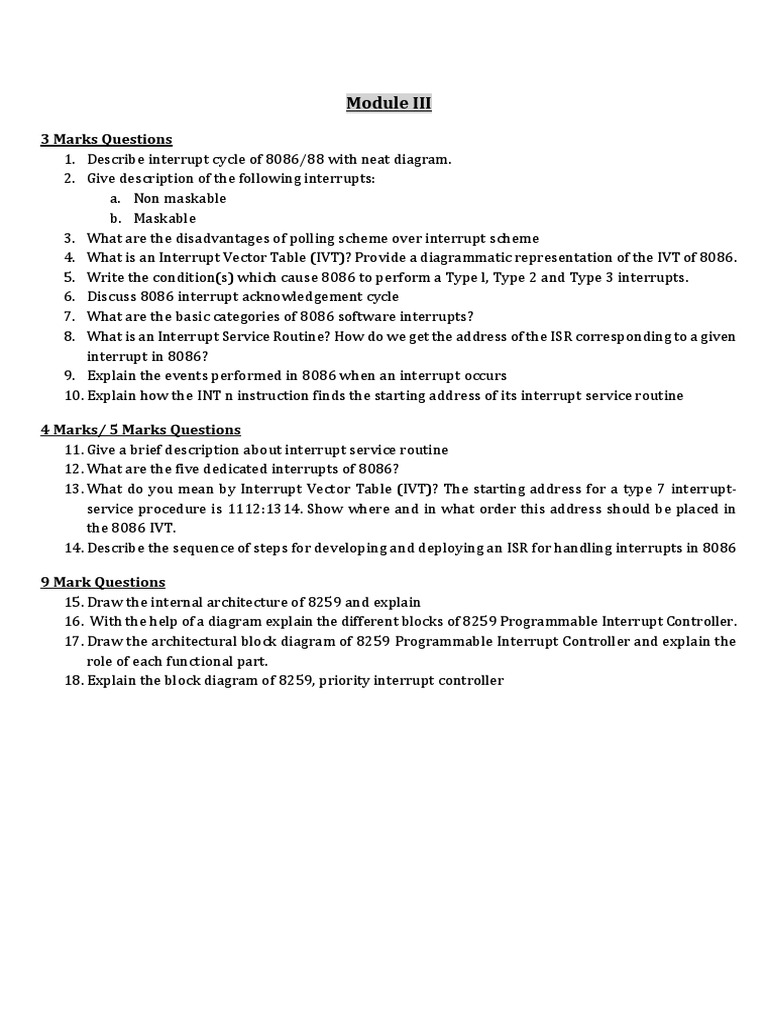 CST 307 Important Questions | Download Free PDF | Microcontroller | Classes Of Computers