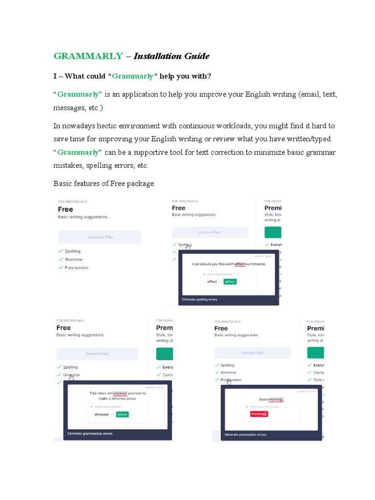 GRAMMARLY - Installation Guide | PDF