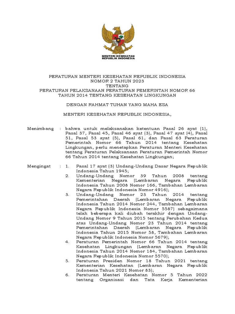 Permenkes 2 2023 | PDF