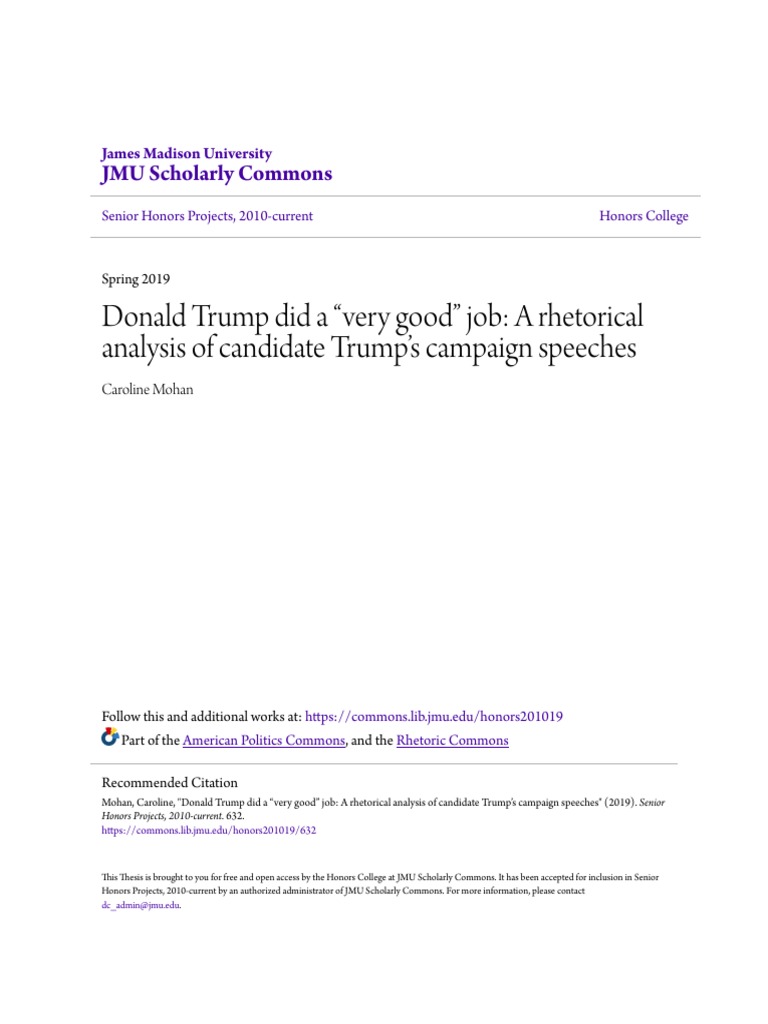 Linguistic Analysis of Trump's Speeches | PDF | Rhetoric | American ...