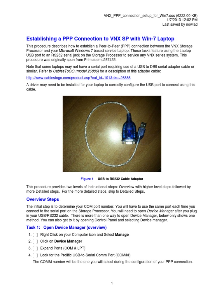 Establishing A PPP Connection To VNX SP With Win7 Laptop | Download Free PDF | Modem | Computer ...