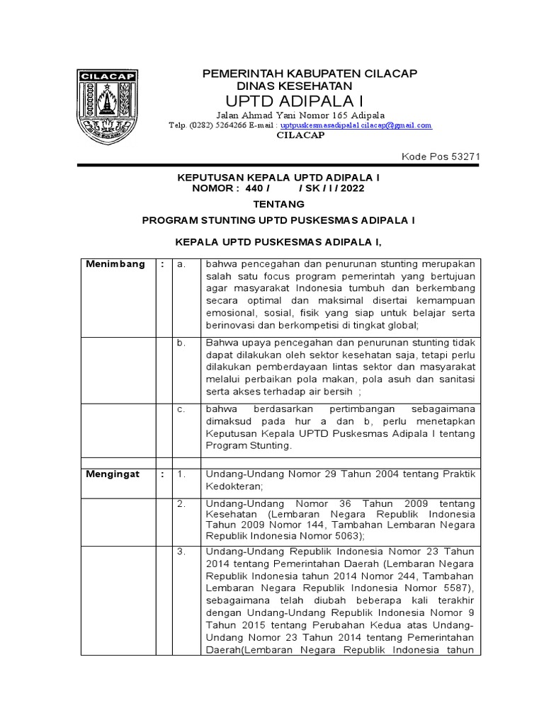SK Progrm Stunting | PDF