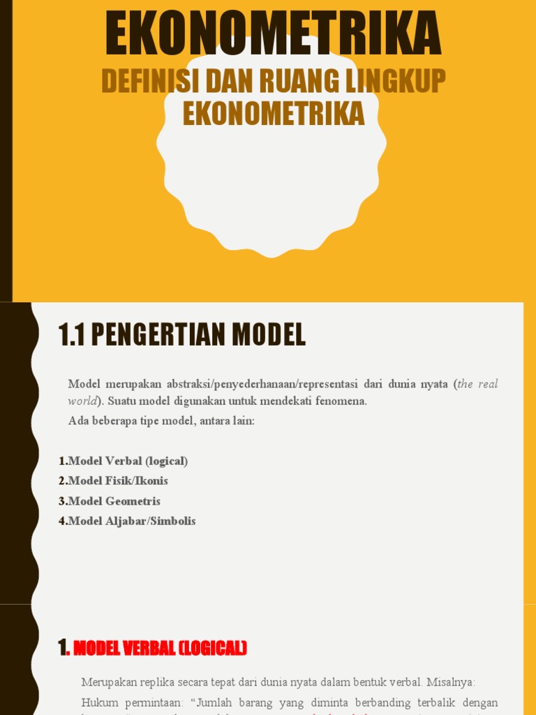 BAHAN 3 EKONOMETRIKA BAB 1 DEFINISI 1 Okt 21 2 OKT 2021 | PDF | Metode & Bahan Ajar | Seni