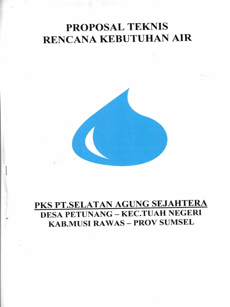 Proposal Teknis Rencana Kebutuhan Air PT SAS | PDF