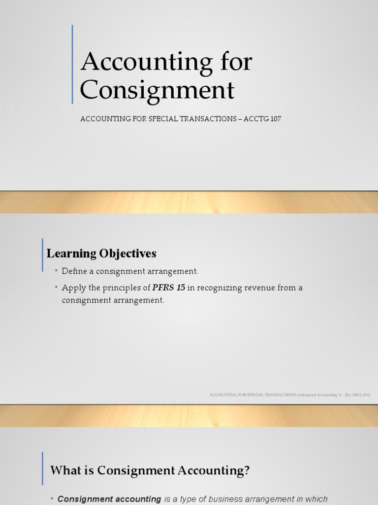 Accounting For Consignment | PDF