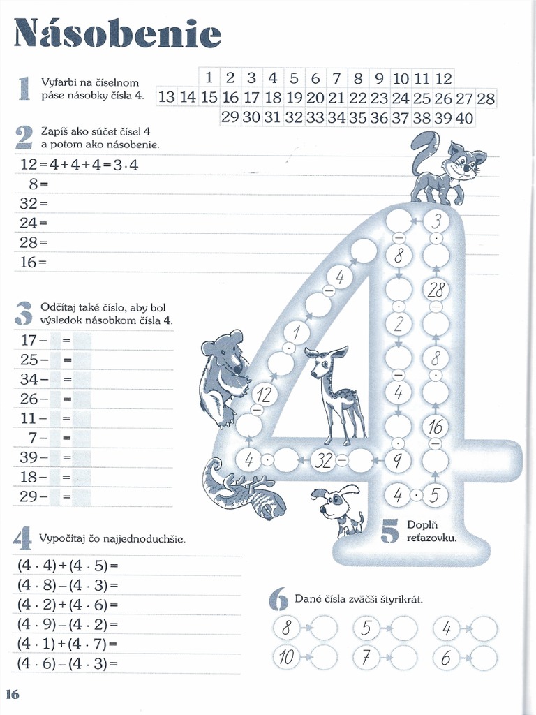Násobenie 4 | PDF