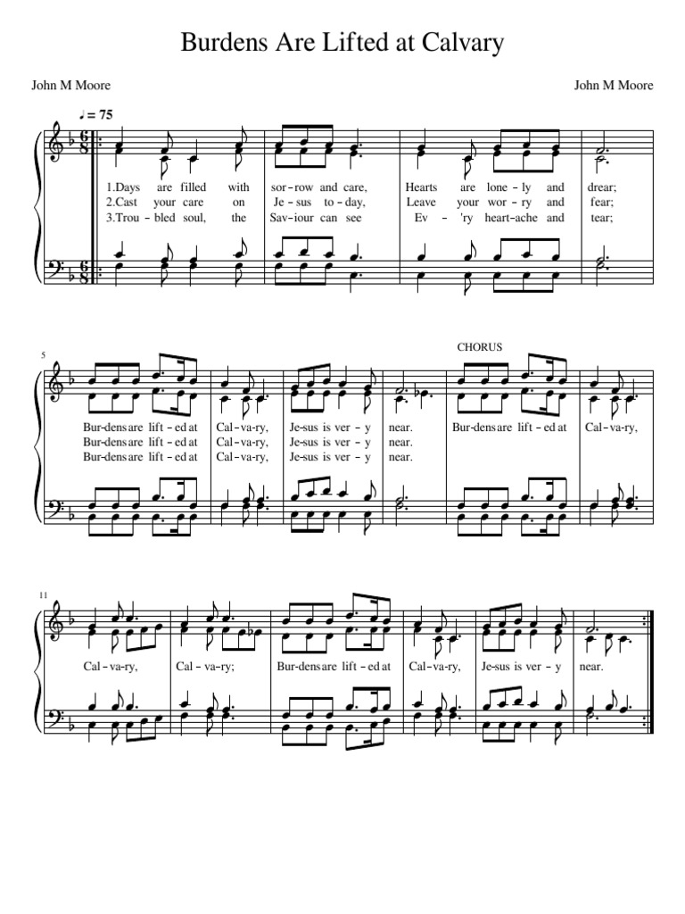 Burdens Are Lifted at Calvary | PDF