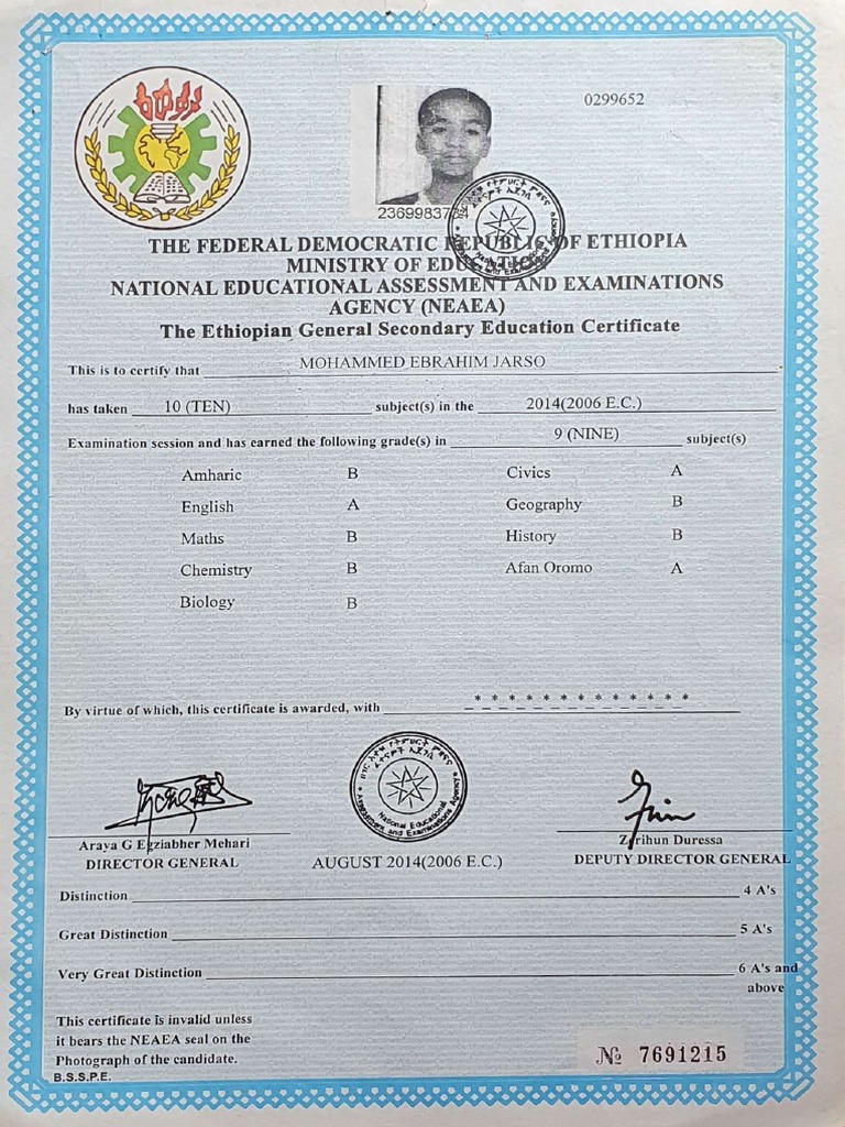 Grade 10 Ethiopian National Exam Result | PDF
