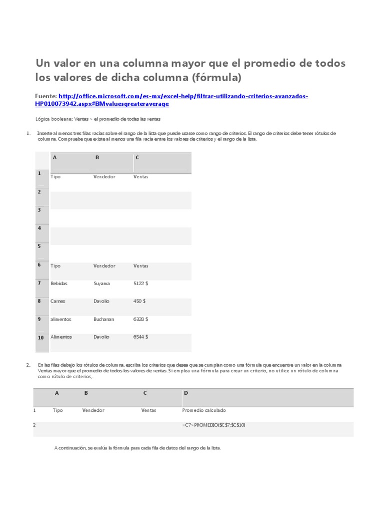 Filtros Avanzados Utilizando Formulas | PDF | Informática