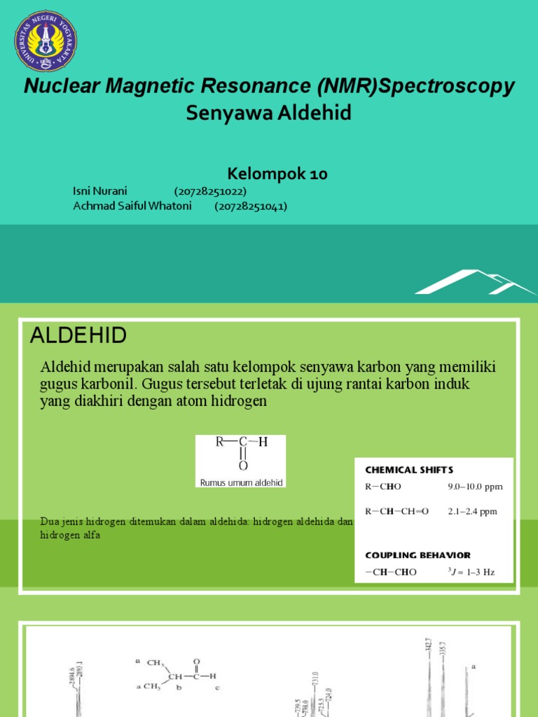 Spektroskopi NMR Senyawa Aldehid | PDF | Sains & Matematika