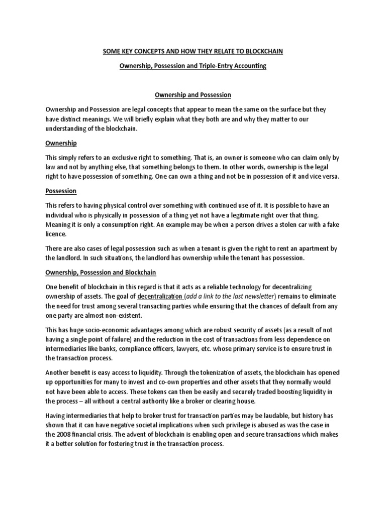 Key Blockchain Concepts Pdf Computing Service Industries