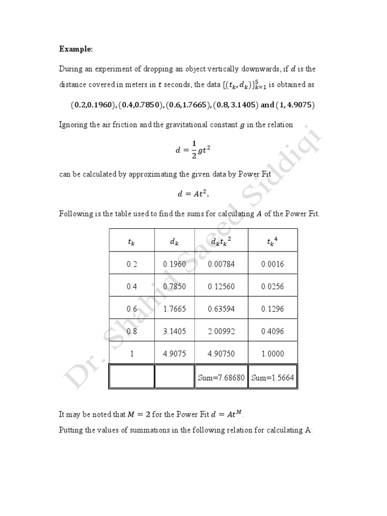 Least Square Exponential Fit | PDF | Summation | Least Squares